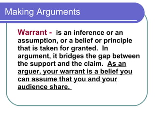 Ch. 7 Making Arguments | PPT