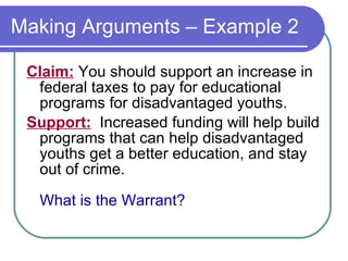 Ch. 7 Making Arguments | PPT