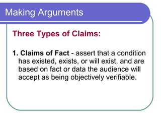 Ch. 7 Making Arguments | PPT