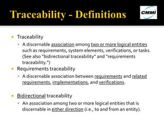 Ch 9 traceability and verification | PPTX