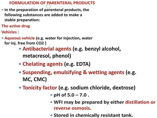 Ch parenteral dosage form & its classification | PPTX