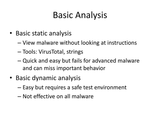 Practical Malware Analysis: Ch 0: Malware Analysis Primer & 1: Basic Static Techniques | PPTX ...