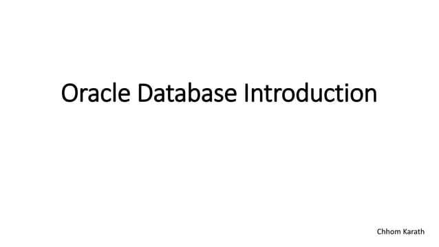 Oracle Database Introduction | PPTX