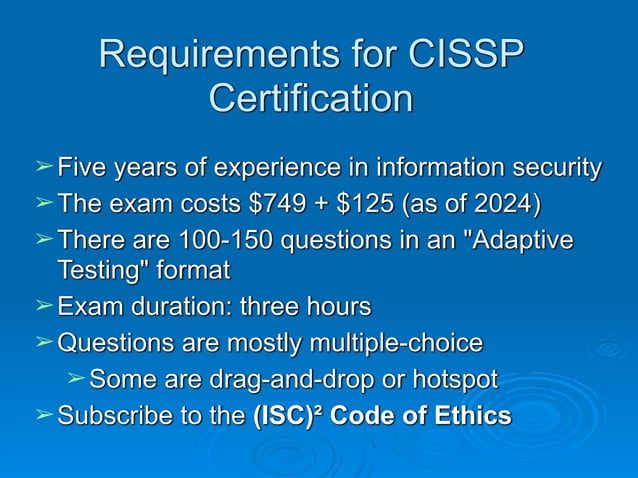 Introduction to the Class & CISSP Certification | PPT