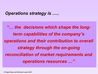 Ch01.Operation Strategy | PPT