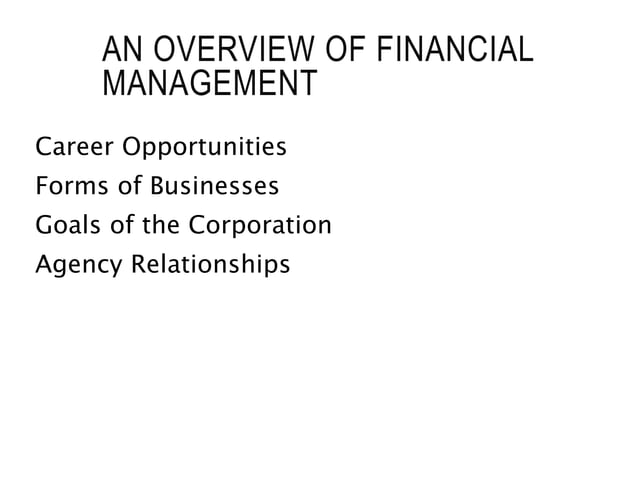 financial Management overview intro.... | PPT