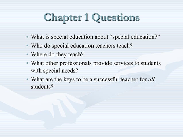 Chapter 1: Introduction to Special Education | PPTX | Special Education ...