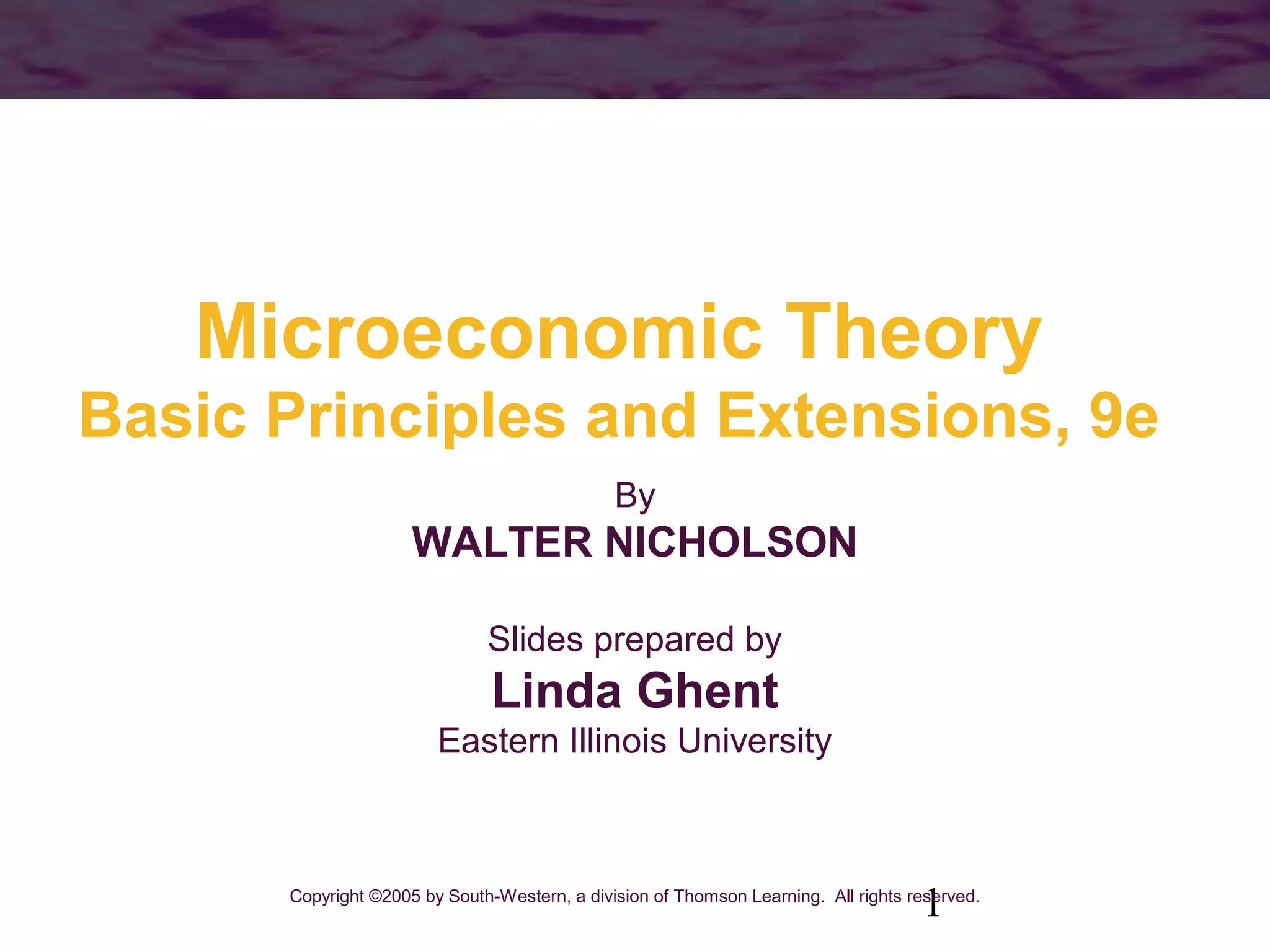 microeconomics necklson book Ch01 | PPT
