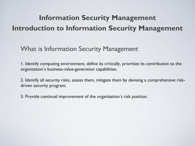 Information Security Management.Introduction | PPT
