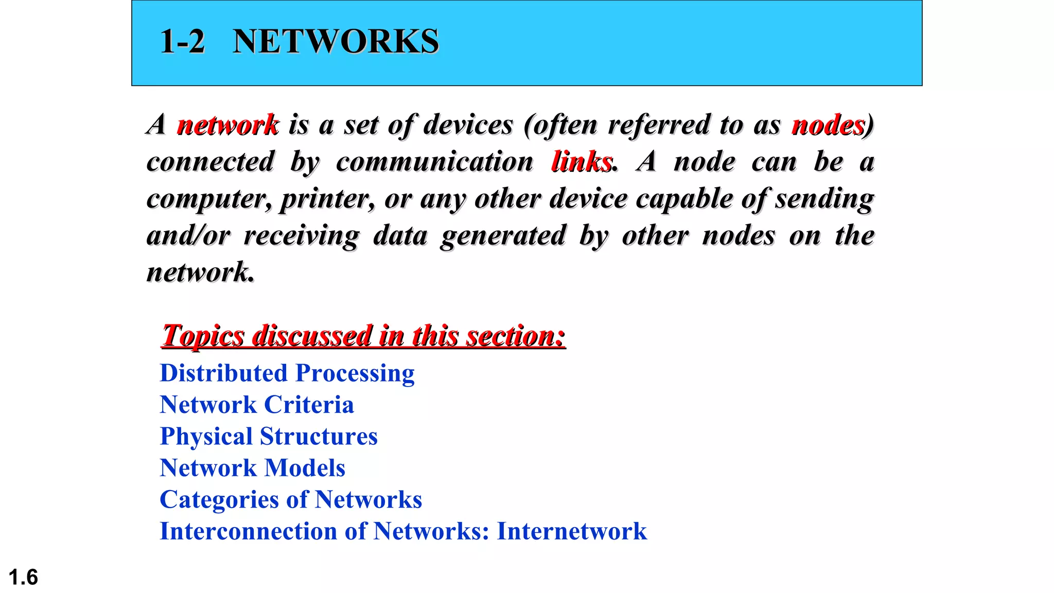 Chapter 1: Introduction to Data Communication and Networks | PPT