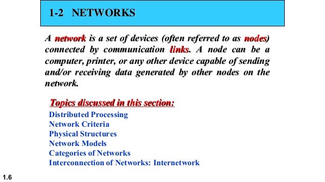 Chapter 1: Introduction to Data Communication and Networks
