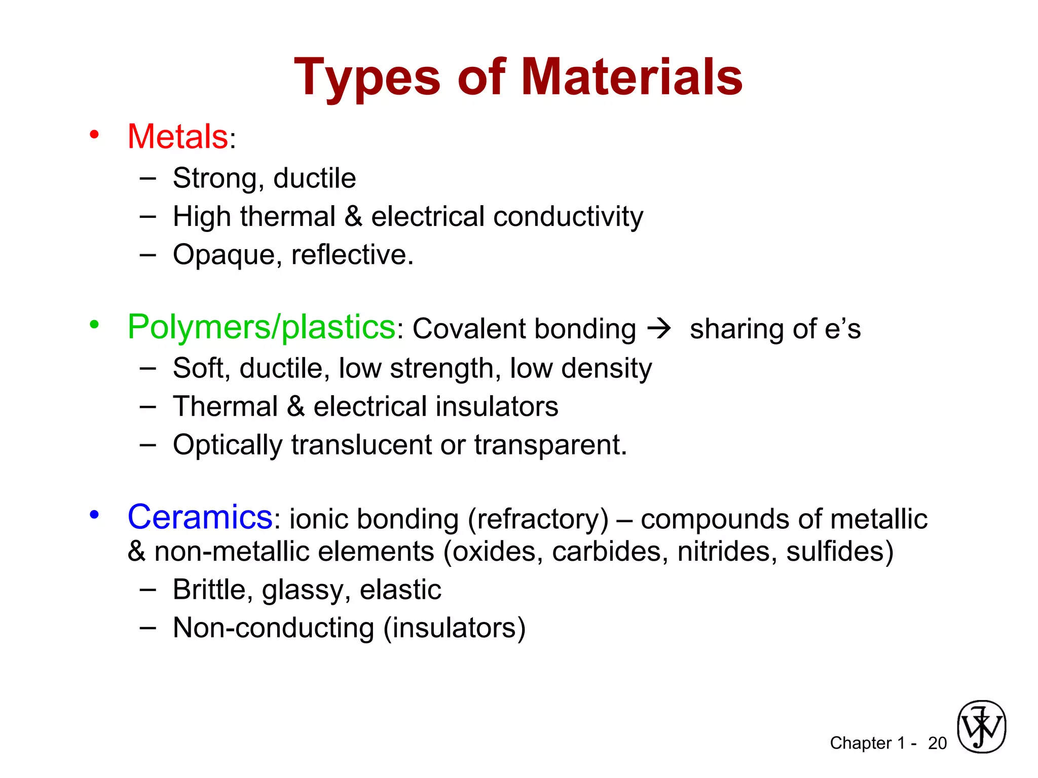 Introduction to Materials Science & Engineering | PPT