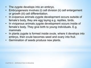 Ch 01 - Reproduction in Organism || Class 12 || | PPTX