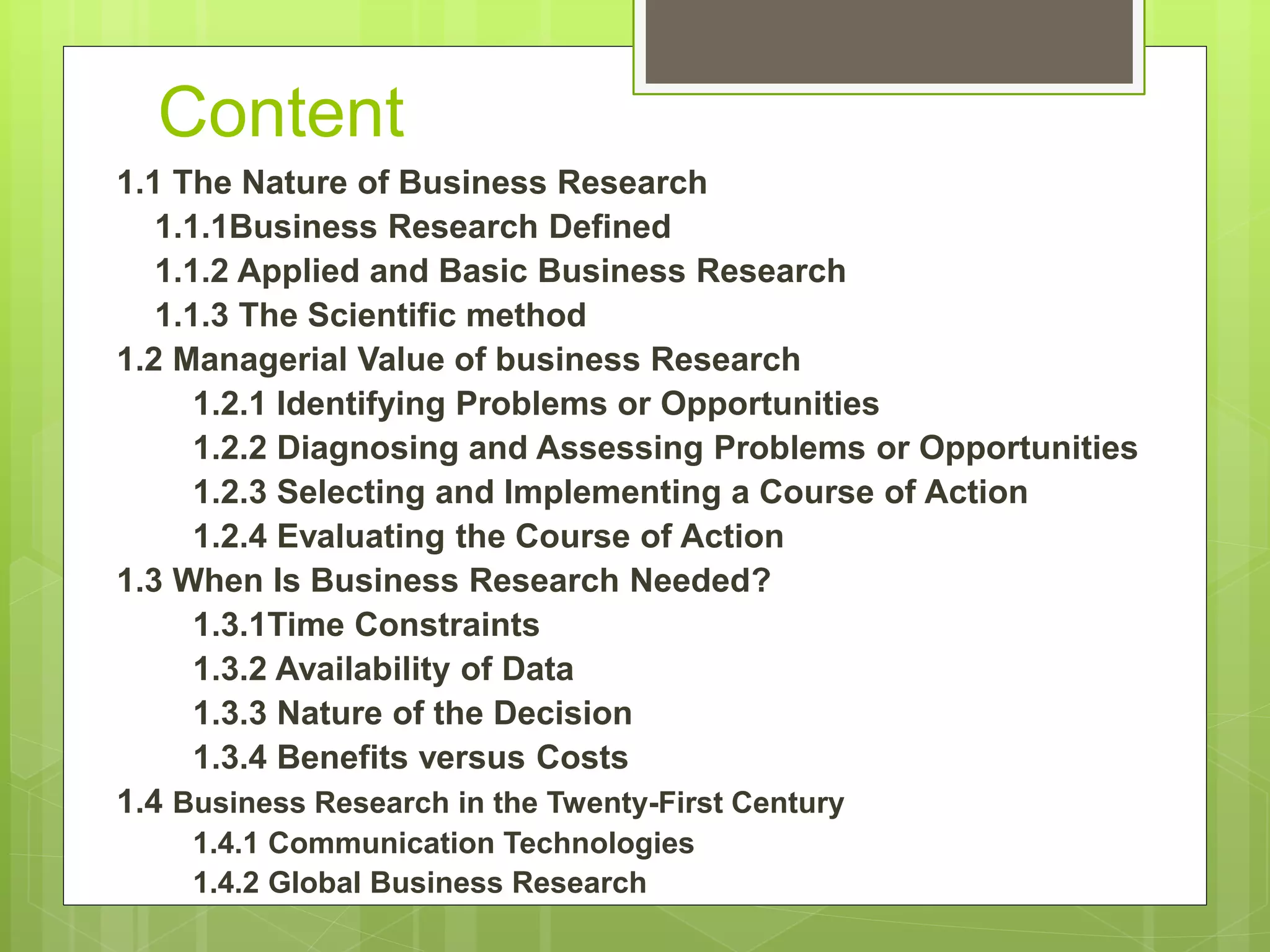 Ch01 The Role of Business Research | PPT