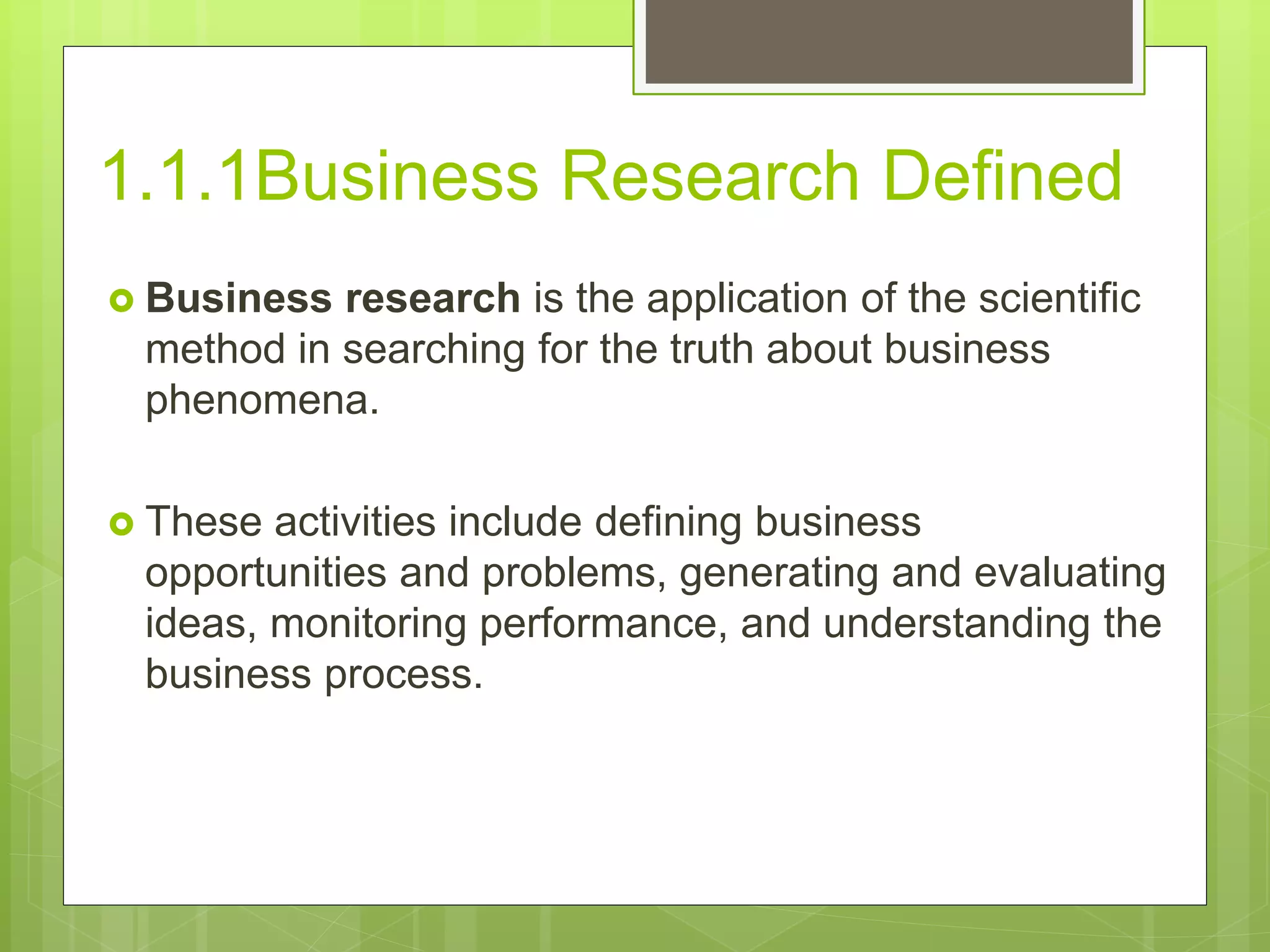 Ch01 The Role of Business Research | PPT