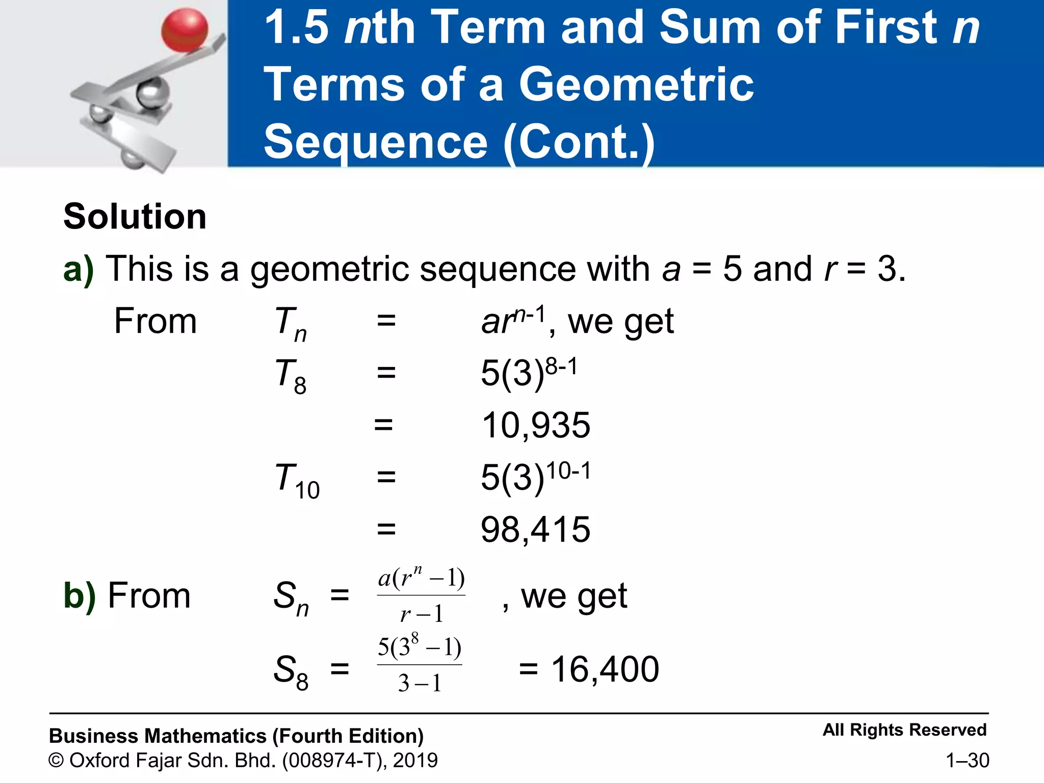 Chapter 1 Arithmetic and Geometric sequences | PPT