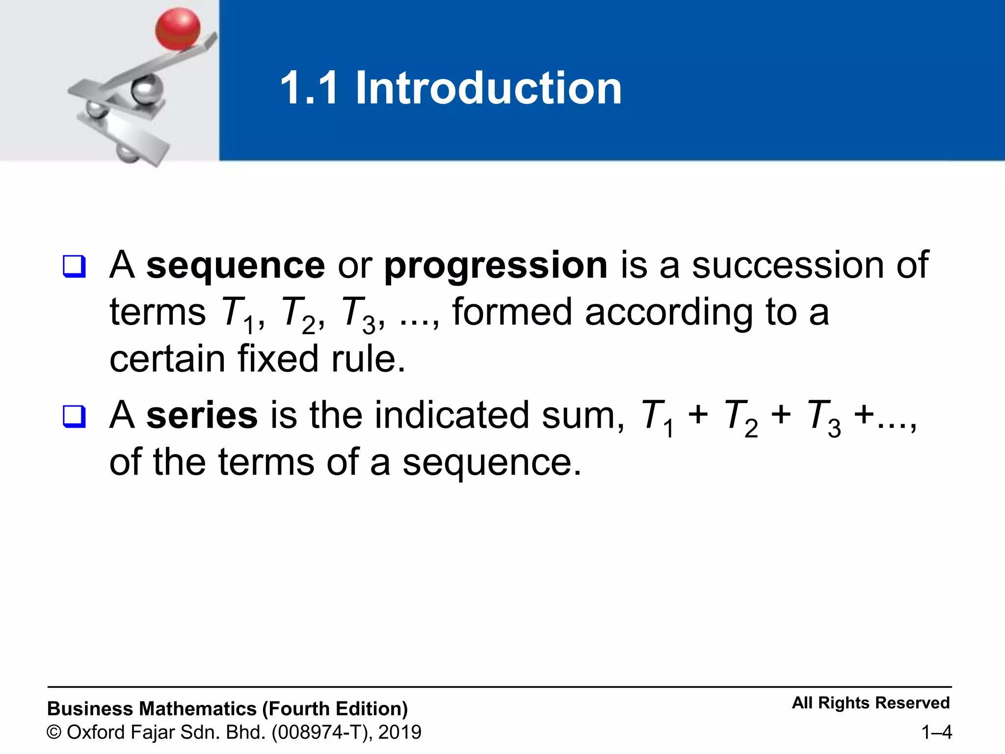 Chapter 1 Arithmetic and Geometric sequences | PPT
