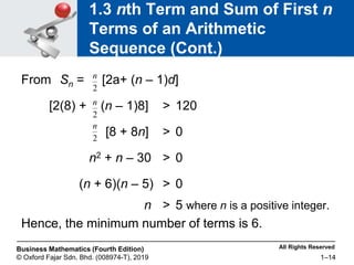 Chapter 1 Arithmetic and Geometric sequences | PPT
