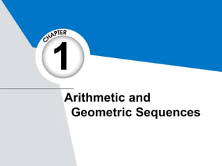 Chapter 1 Arithmetic and Geometric sequences | PPT