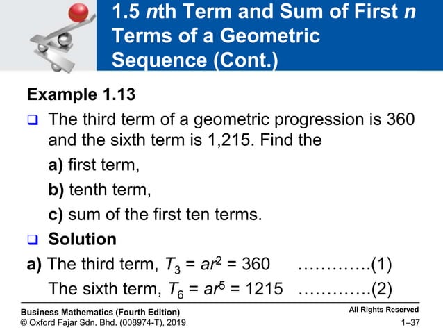Chapter 1 Arithmetic and Geometric sequences | PPT | Homework and Study ...