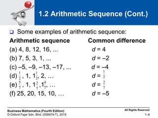 Chapter 1 Arithmetic and Geometric sequences | PPT
