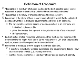 Ch 01 introduction to economics micor and macro | PPTX