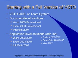 Getting Started with VSTO | PPT