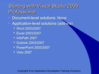 Getting Started with VSTO | PPT