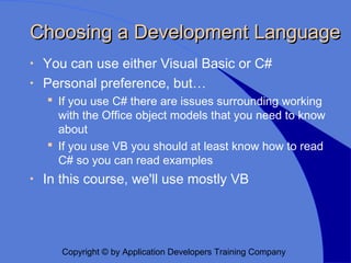 Getting Started with VSTO | PPT