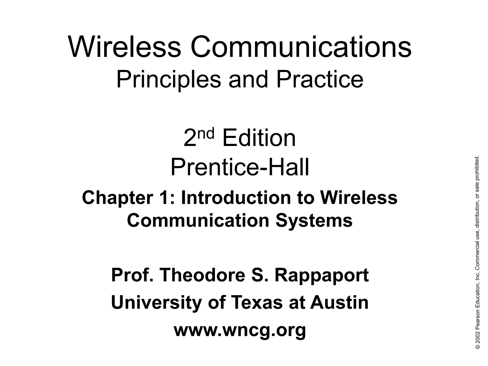 Ch01 Introductiontowirelesscommunicationsystems Ch01ppt
