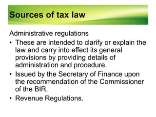 Tax law in the Philippines | PPTX