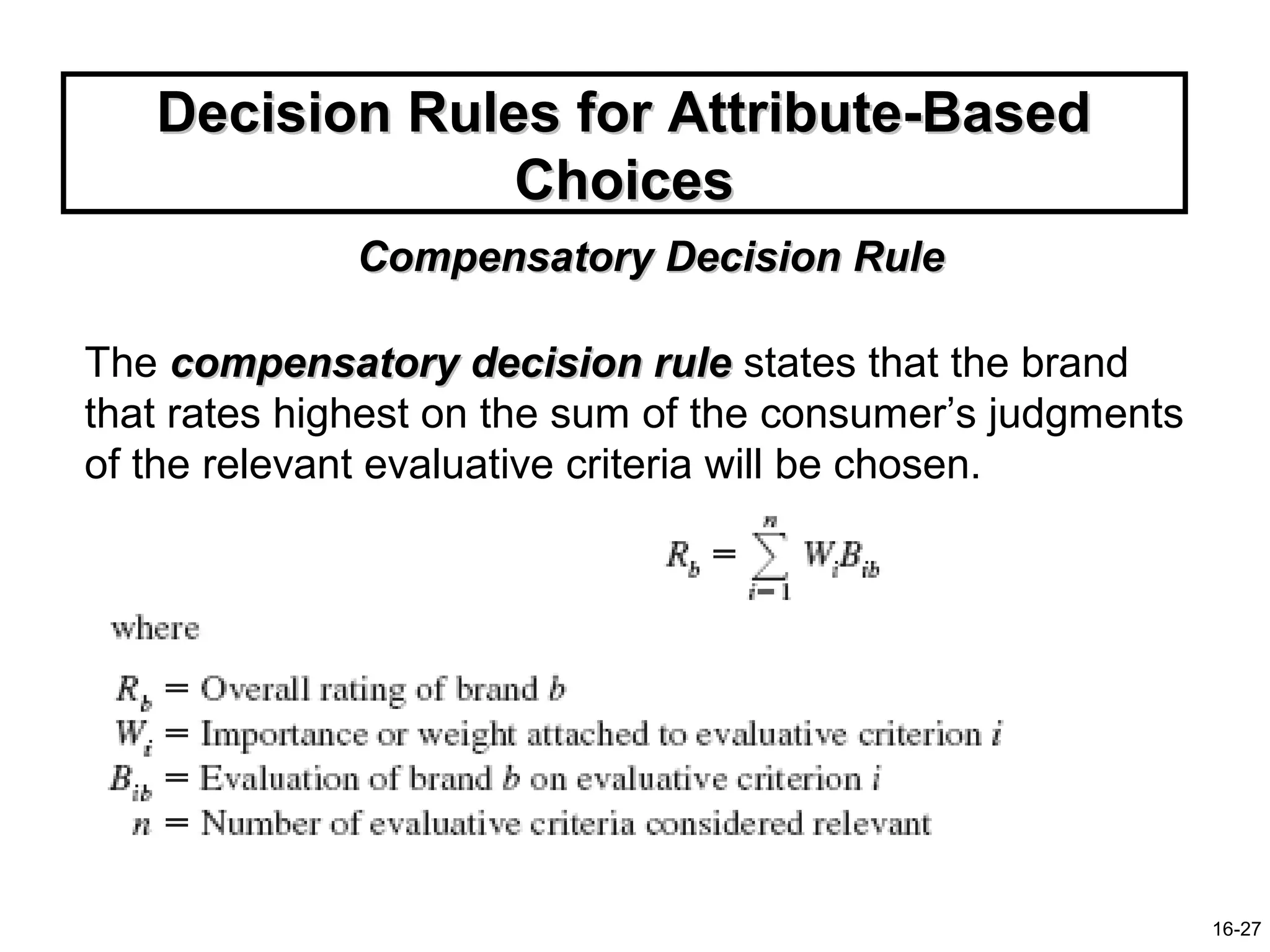 Ch016 alternative evaluation and selection | PPT