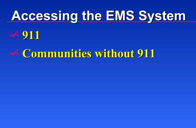 Introduction to EMS | PPT | First Aid | Injuries