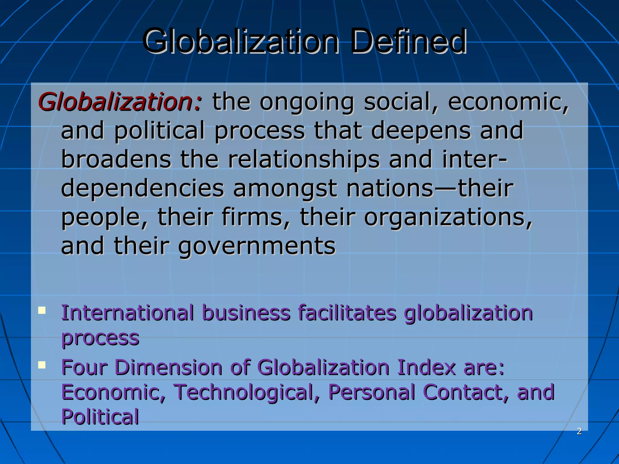 Ch01 globalization and international business | PPT