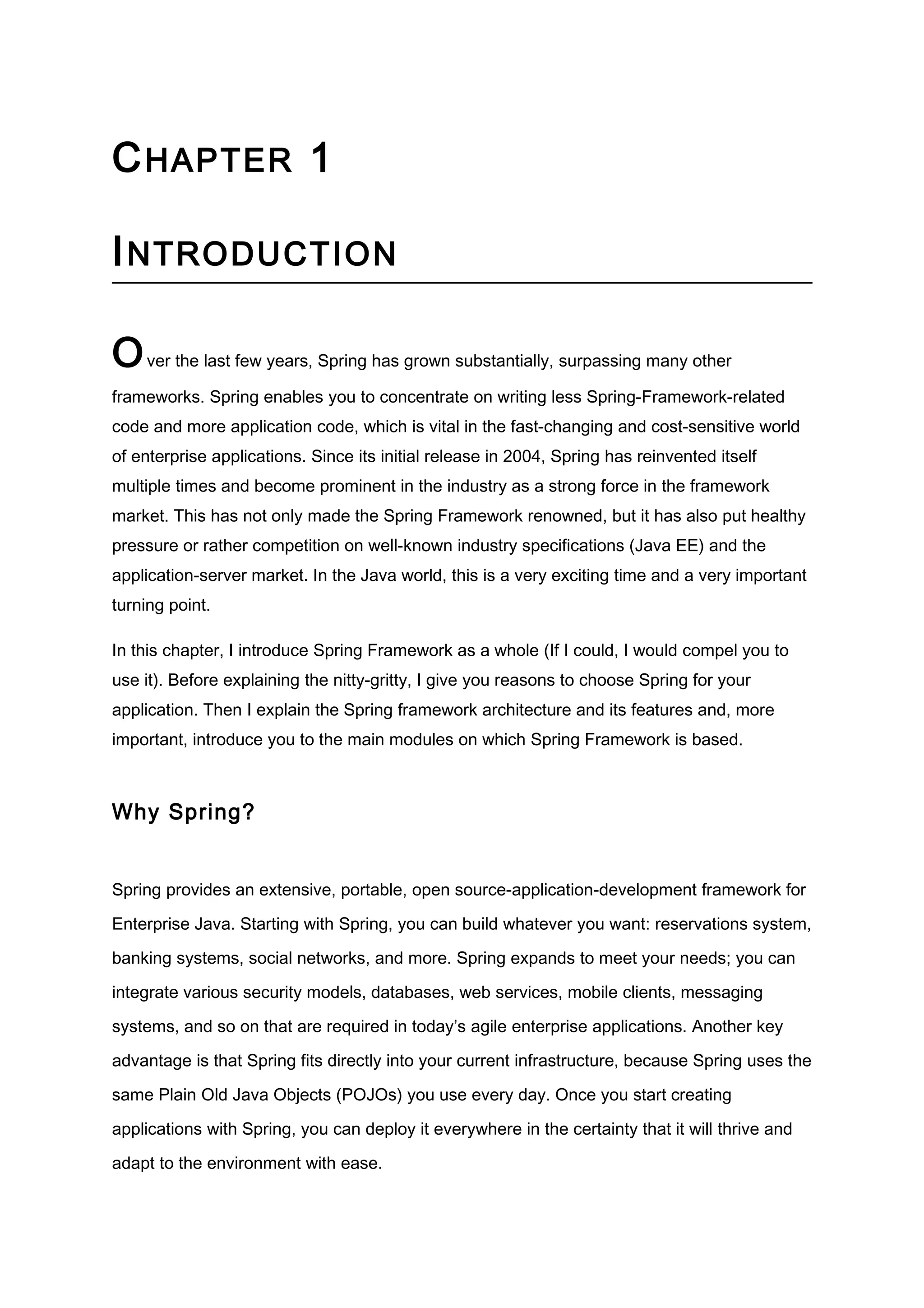 Spring Book – Chapter 1 – Introduction | DOC
