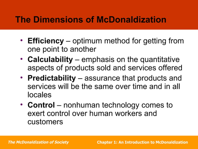 McDonaldization of your busienss | PPT