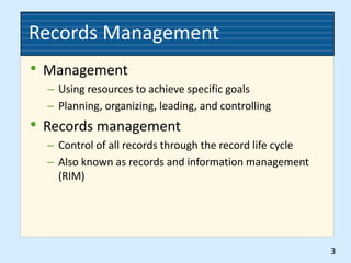 Ch01 records management | PPT