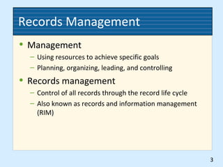 Ch01 records management | PPT