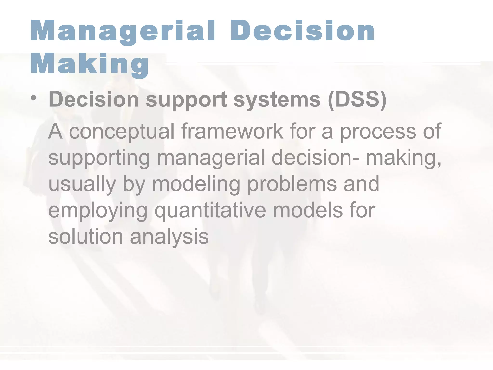 Decision Support Systems | PPT