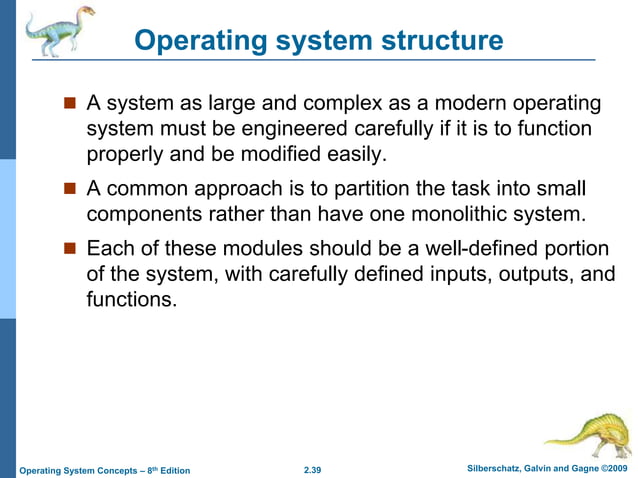 Operating System Structures Of Operating System Ppt Operating Systems Computer Software
