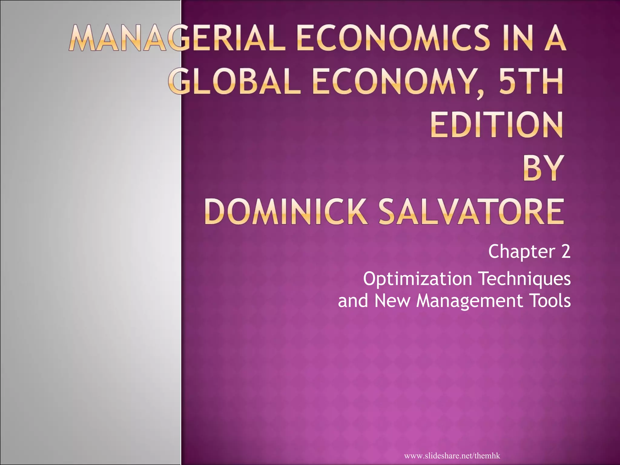 Managerial Economics Chap 2 | PPT
