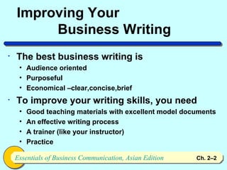 Chapter 2 Business Communications : Writing for Business Audiences | PPT