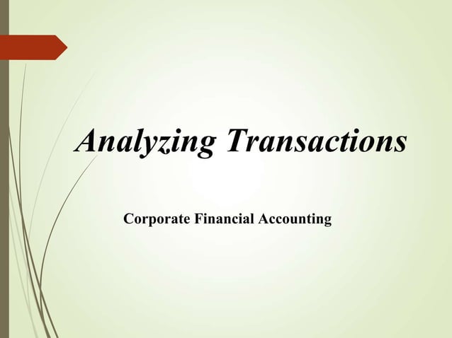 Analyzing Transactions | PPTX