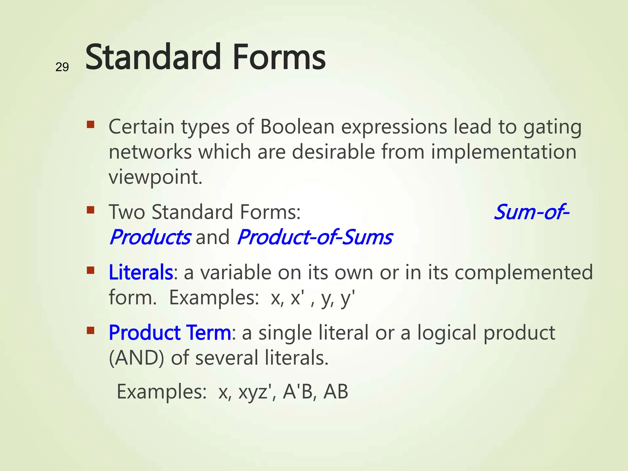 Boolean Algebra and Logic gates ( Chapter 2) | PPT