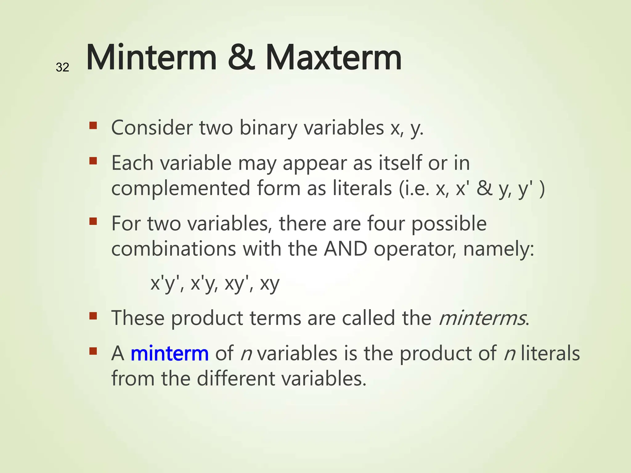 Boolean Algebra and Logic gates ( Chapter 2) | PPT