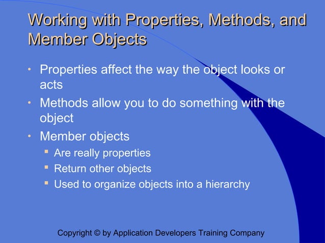 Working with the Microsoft Office Object Models | PPT