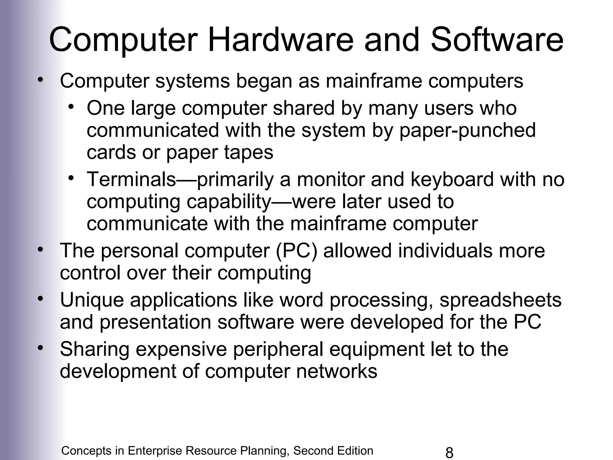 Chapter 2: The Development of Enterprise Resource Planning Systems | PPT