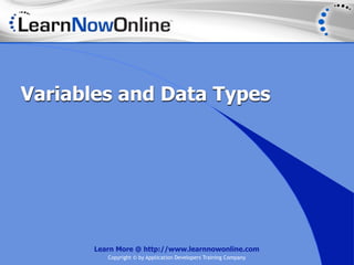 .NET Variables and Data Types | KEY