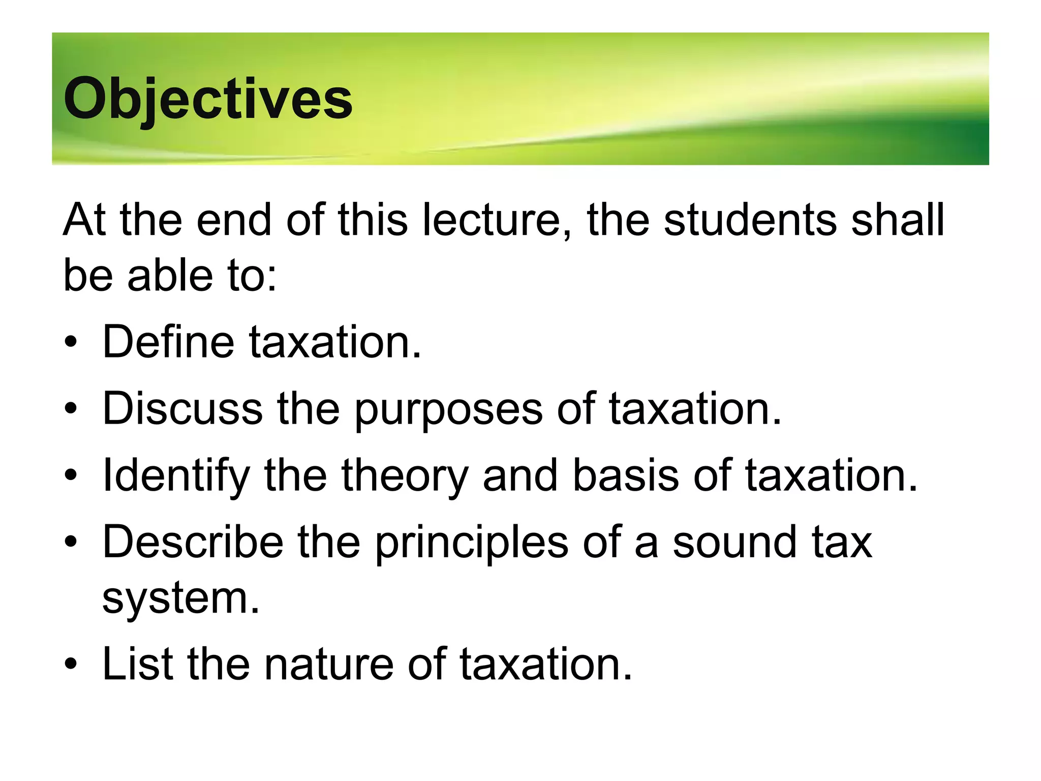 General principles of taxation | PPTX