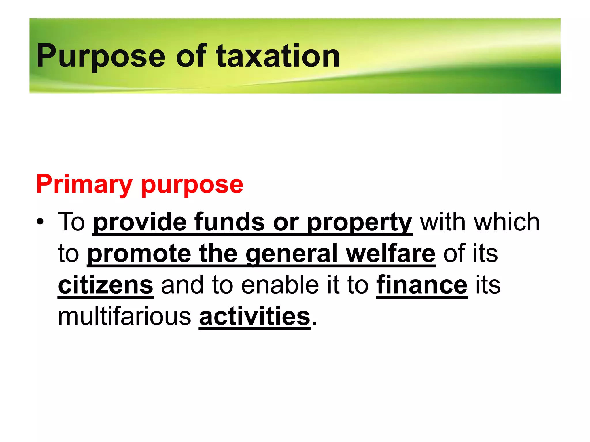 General principles of taxation | PPTX